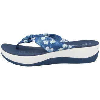 Clarks Damen Arla Glison Flipflop Blau mit Blumen
