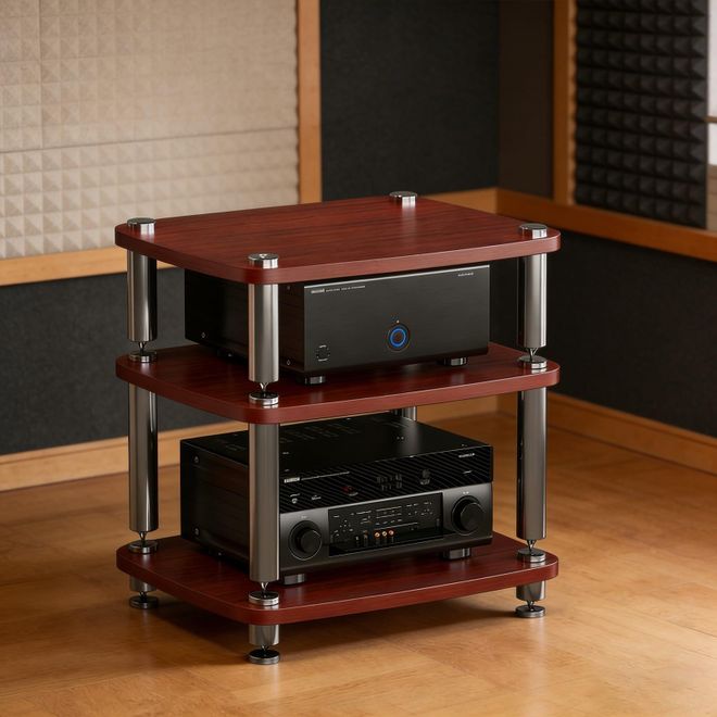 Generic HiFi Regal Niedriges AV-Medienregal, 4-stufiges Stereo-Ständer ...