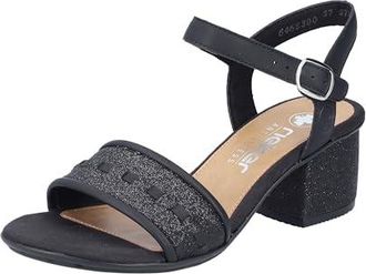 Rieker Femme 64653 Sandale, Noir, 38 EU