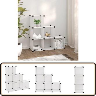 vidaXL Regalsystem mit 6 Würfeln Transparent PP - Regal - Stauraumlösungen - Aufbewahrungssystem - Polypropylen Regal - Transparenter Schrank