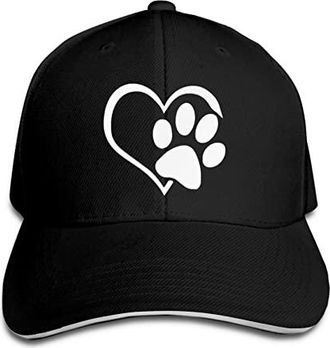 Hdadwy Animal Amoureux Chien Patte Casquette de Baseball Casquette Sandwich Hip Hop Casquette de Camionneur Classique Bord incurvé Golf Sport Chapeau pour Ho
