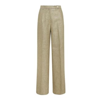 Kiton Lam&eacute;-Effekt Hose - - Trousers - Damen - Beige - S