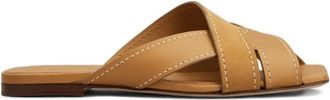 Tod's Tods Sandalen - Crisscross Strap Flat Sandals - Gr. 37,5 (EU) - in Braun - f&uuml;r Damen