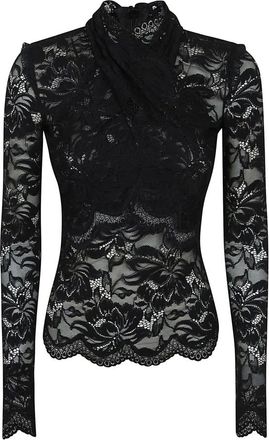 Paco Rabanne Femme, Blouses et Chemises, Noir, Taille: 36 FR Turtleneck Lace Top