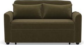 Best Mobilier Ernest - Canap&eacute; Droit 2 Places Convertible en Velours c&ocirc;tel&eacute;, Vert