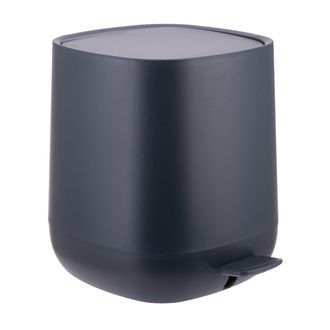 Relaxdays M&uuml;lleimer Bad, 5 l, Kosmetikeimer mit Soft-Close, Matte Optik, entnehmbarer Inneneimer, Treteimer, dunkelgrau