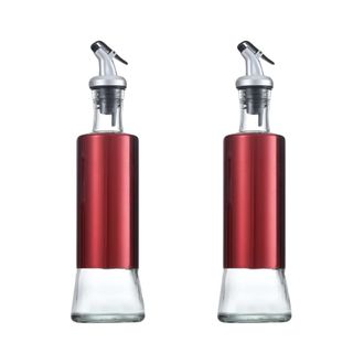 Cabilock 2 St&uuml;ck Ausgie&szlig;er Fett Ml Auslaufsicherer Saucenhalter Soja-Fl&uuml;ssig&ouml;lflaschen Beh&auml;lter Oliven K&uuml;chenausguss Glas Edelstahl Und Drizzler Rote Flasche H