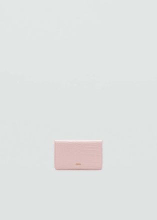 Mango Portefeuille moyen effet croco rose clair - Femme - Taille unique - MANGO
