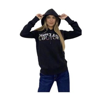 Versace Jeans Couture Trainingshemd- Bequemer und Stilvoller Hoodie f&uuml;r Frauen - - Sweatshirts & Hoodies - Damen - Schwarzk - S