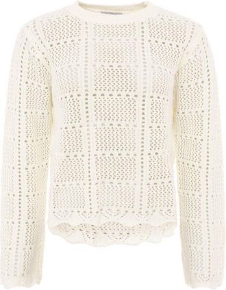 Zwillingsherz Strickpullover Lochstrick mit Lockstrickmotiv