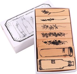 Holibanna Holzstempel Pflanzen Blumen Motiv Retro DIY Basteln Scrapbooks Karten Dekoration Vielseitig Langlebig Sicher f&uuml;r Zuhause