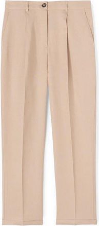 Motivi Femme, Pantalons, Beige, Taille: 36 FR Pantalon regular en lin viscose