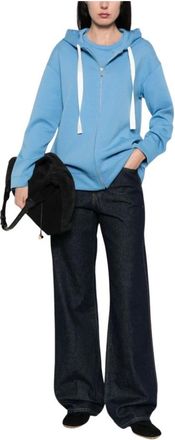 Max Mara Femme, Sweatshirts et sweats &agrave; capuche, Bleu, Taille: 42 FR Zip-throughs