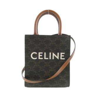 Celine Pre-owned Mini Vertical Cabas Trionphe Canvas Tote Bag - Femme - Pre-owned - Brun - Taille: ONE Size