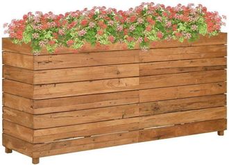 vidaXL Lit surélevé 150x40x72 cm Bois massif de teck et acier