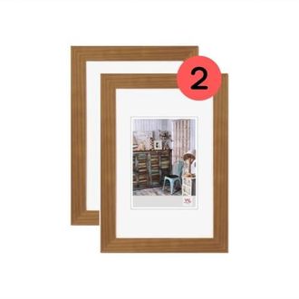 Walther Design Grado HI824ED Lot de 2 cadres photo en bois de ch&ecirc;ne 18 x 24 cm