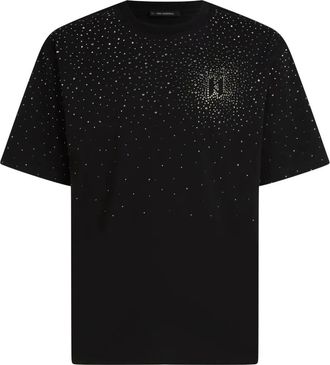 Karl Lagerfeld t-shirt à ornements en cristal - Noir