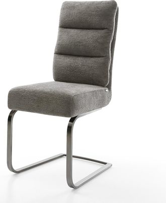 DELIFE Freischwinger Pela-Flex Bouclé Soft Schlamm Freischwinger flach Graphit Taschenfederkern, Esszimmerstühle