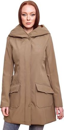 Marikoo B856 Veste softshell pour femme - Imperméable - Longue - Pour lextérieur, taupe, M
