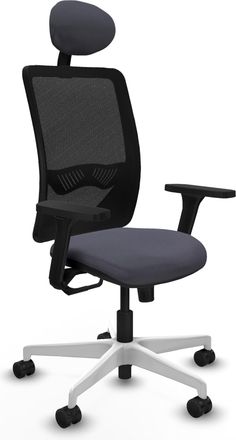 Piqueras y Crespo Stuhl mit Rollen f&uuml;r PC Zulema mit 3D-Armen, h&ouml;henverstellbarer Lendenwirbelst&uuml;tze und festem Kopfteil, ausgestattet mit 3 Positionen und Schneidschau