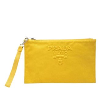 Prada Sac pochette Pre-owned en toile - Femme - Pre-owned - Jaune - Taille: ONE Size