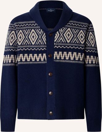Hackett Strickjacken Cardigan Fairisle Shawl Cardi blau