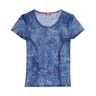 Diesel Femme, Tops, Bleu, Taille: 36 FR T-Chemises