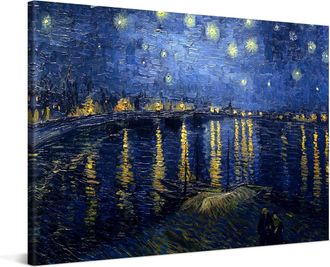 Picanova Vincent Van Gogh Leinwandbild Starry Night Over The Rhone 60x40 cm - Bild auf Leinwand - Premium Leinwanddruck - Kunstdruck Auf 2cm Holz-Keilrahmen Fü