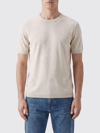 Brooksfield T-shirt &agrave; col rond en m&eacute;lange de lin avec bords c&ocirc;tel&eacute;s