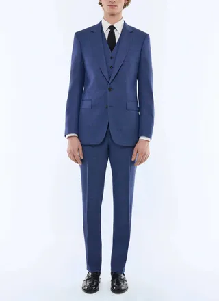 Fursac Costume 3 pi&egrave;ces ajust&eacute; en laine - Taille 44 - Homme