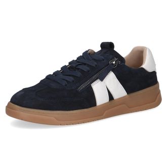 Caprice Caprice Damen Sneaker flach aus Leder mit Reißverschluss, Blau (Ocean/White), 41 EU