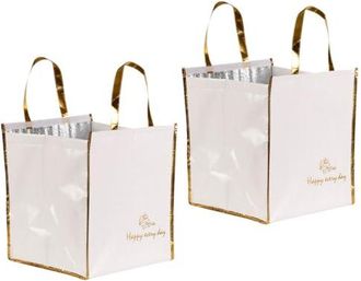 BESPORTBLE Lot de 2 Paquet Isothermes Alimentaires R&eacute;utilisables Blanc 4 Pouces Paquet Chauffants pour Aliments Fermeture &Eacute;clair Isotherme pour Transport et Cons