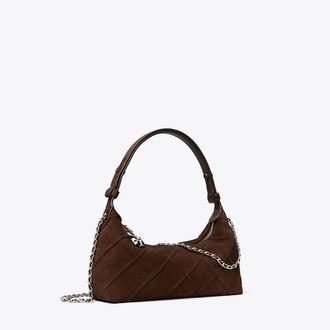 Tory Burch Damen Fleming Pochette aus Wildleder