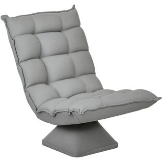 HOMCOM Homcom - Bodenstuhl Bodensofa mit verstellbarer R&uuml;ckenlehne, drehbarer Meditationsstuhl mit Sockel, Lazy Sofa, gepolstert Relaxsessel f&uuml;r B&uuml;ro