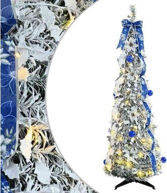 vidaXL Künstlicher Weihnachtsbaum mit 100 LEDs Grün 150 cm PVC vidaXL