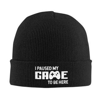 Generic Casquettes de Baseball pour Hommes Hommes, jAI mis en Pause Mon Jeu pour &ecirc;tre Ici Chapeau tricot&eacute; Tuques pour Hommes Bonnets dAutomne Hiver en Acryliq