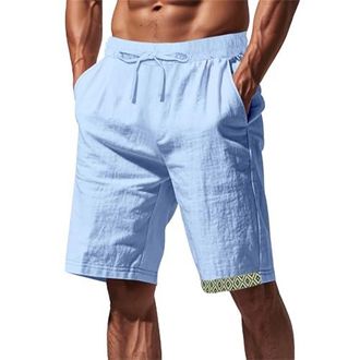 Generic Short Casual Homme Coton - Pantalon Court Homme Respirant Short De Plage Chic Et Confortable Pantalon DExt&eacute;rieur Couleur Unie Jogging Baggy Casual Pan