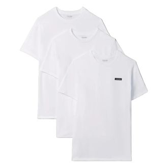 Calvin Klein Lot de 3 T-shirts &agrave; col rond - Homme - Tops - Blanc - Taille: M