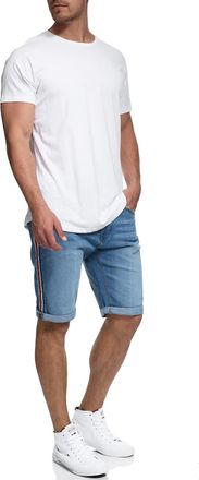 Indicode Herren Fife Jeans Shorts mit 5 Taschen | Herrenshorts Used Look für Männer Blue Wash, XXL