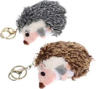 Hemobllo 2 pi&egrave;ces Porte-cl&eacute;s Peluche H&eacute;risson Lot D&eacute;cor Sac &agrave; Dos Mignon Pendentif Animal Peluche Cadeau F&ecirc;te des M&egrave;res