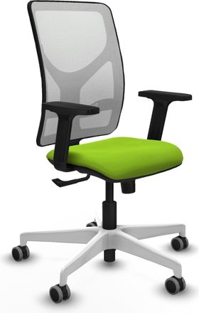 Piqueras y Crespo Computerstuhl mit Rollen mit 2D-Armlehnen, h&ouml;henverstellbare Lendenwirbelst&uuml;tze, mit 3 Positionen und Schneideschaum, Wei&szlig;/Pistazie