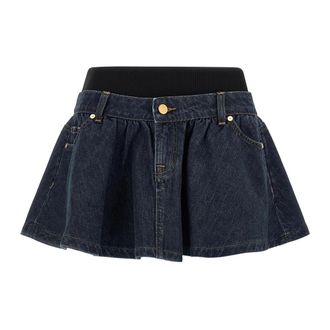 7 For All Mankind Femme, Jupes, Bleu, Taille: W28 Banded Mini