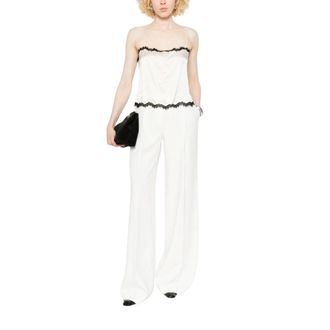 Ermanno Scervino Femme, Pantalons, Blanc, Taille: 34 FR Wide Pantalons