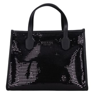 Guess Tasche aus Kunstleder und Pailletten - - Bags - Damen - Schwarzk - ONE SIZE