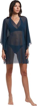 Fisico Femme, Maillots de bain, Bleu, Taille: 38 FR Poncho Tulle Tinta Unita