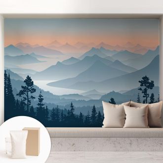 Tulup Carta Da Parati - Murale Alla Moda Decorazione - Camera Da Letto - Con Colla Gratuita Panorama Montano 208x146 Cm