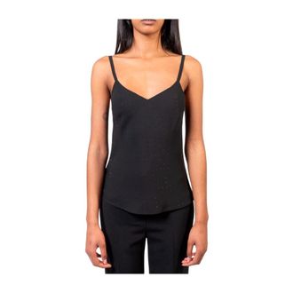 Doris S Schwarzes Top mit Glitzernden Details - - Tops - Damen - Schwarzk - 2XS