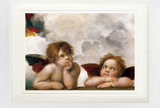 1art1 Raphael Poster Raffaels Engel (Detail) Gerahmtes Bild Mit Edlem Passepartout | Wand-Bilder | Im Bilderrahmen 40x30 cm