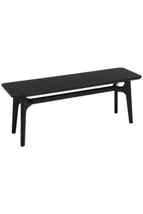 Livetastic Sitzbank, Schwarz, Holz, Eiche, furniert, massiv, 1-Sitzer, 120x45 cm, Esszimmer, B&auml;nke, Sitzb&auml;nke