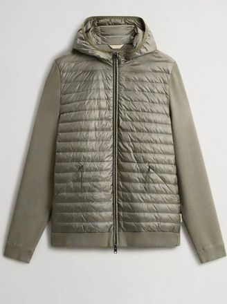 Woolrich Leichte Hybrid-Steppjacke Allen mit Strickanteil und Kapuze in